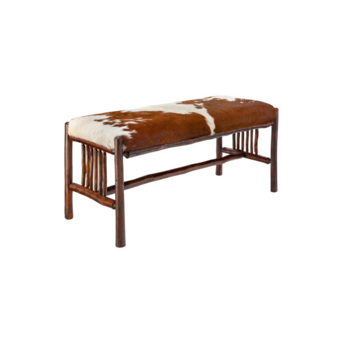 Gallatin Valley Bench with Cow Hide – Green Gables Furniture